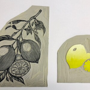 Lemons - Limited Linoleum Edition Linocut Block Handprinted on ...