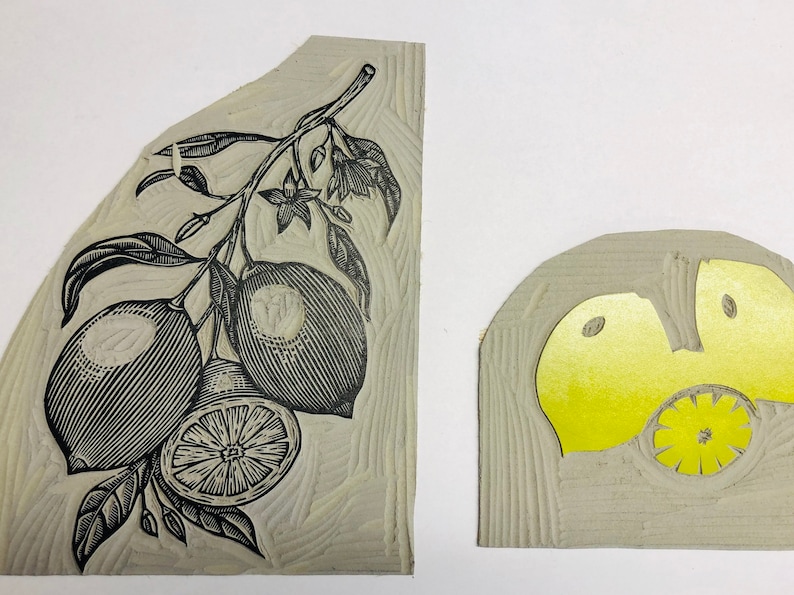 Lemons Limited Linoleum Edition Linocut Block Handprinted on - Etsy