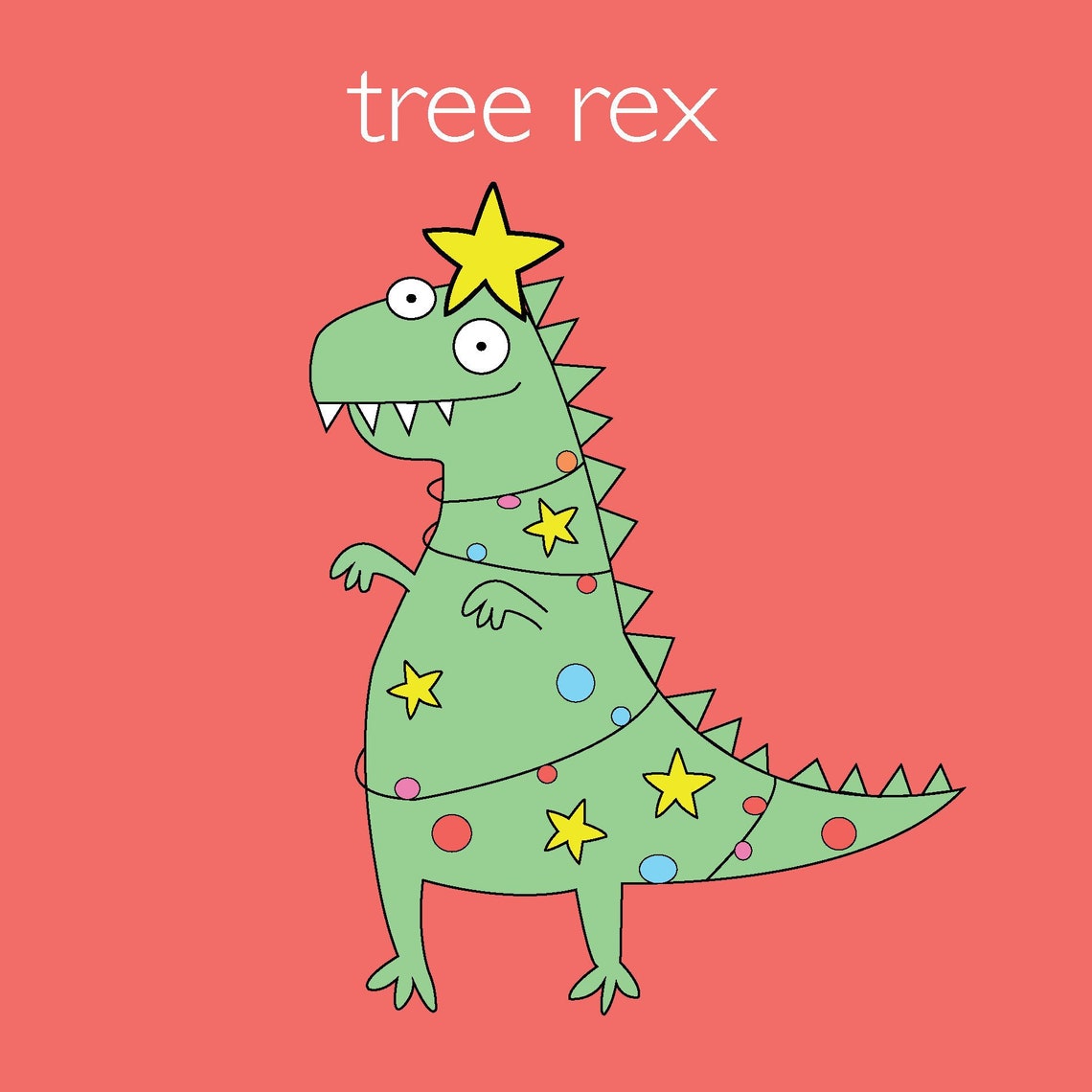 Tree Rex Christmas Card - Etsy