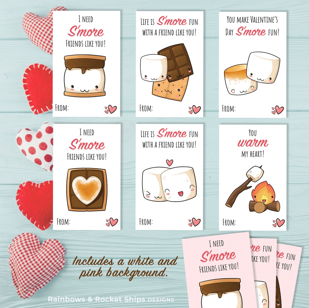 S'more Valentine Cards, INSTANT DOWNLOAD, Pdf, Kids Valentines - Etsy