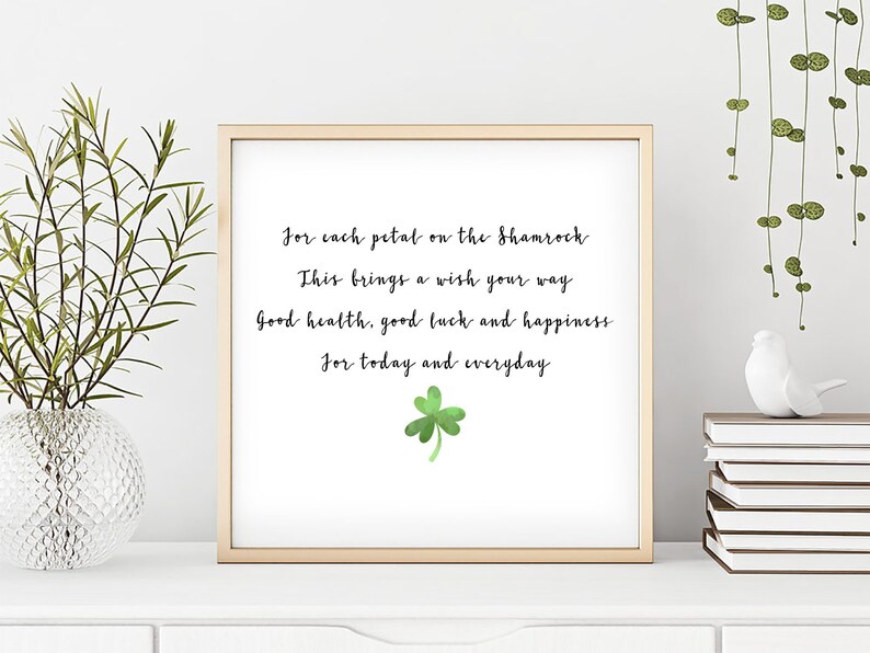 For Each Petal on the Shamrock - Irish Blessing Digital Print - Digital ...