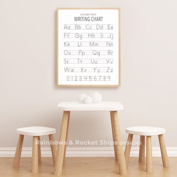 Alphabet Print Letters Writing Chart Printable Art DIGITAL | Etsy