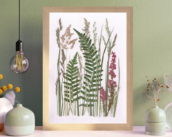 Pressed Fern Wall Art Made of Real Preserved Fern, Pressed Fern Wall ...