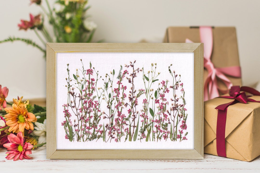 Little Pink Flowers in the Frame, Delicate Handmade and Unique Flower ...