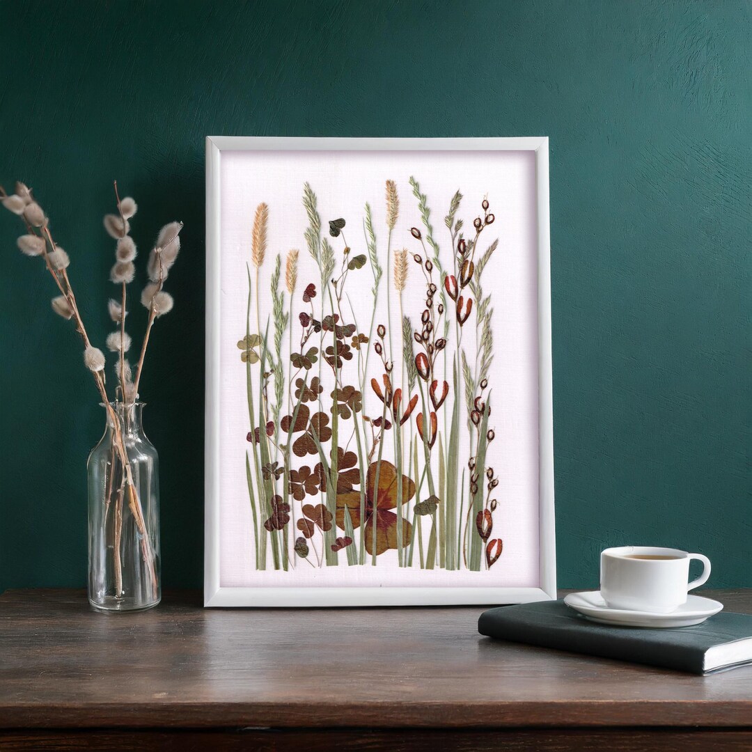 Real Handmade Decor, One-of-a-kind Pressed Flower Frame With Real ...