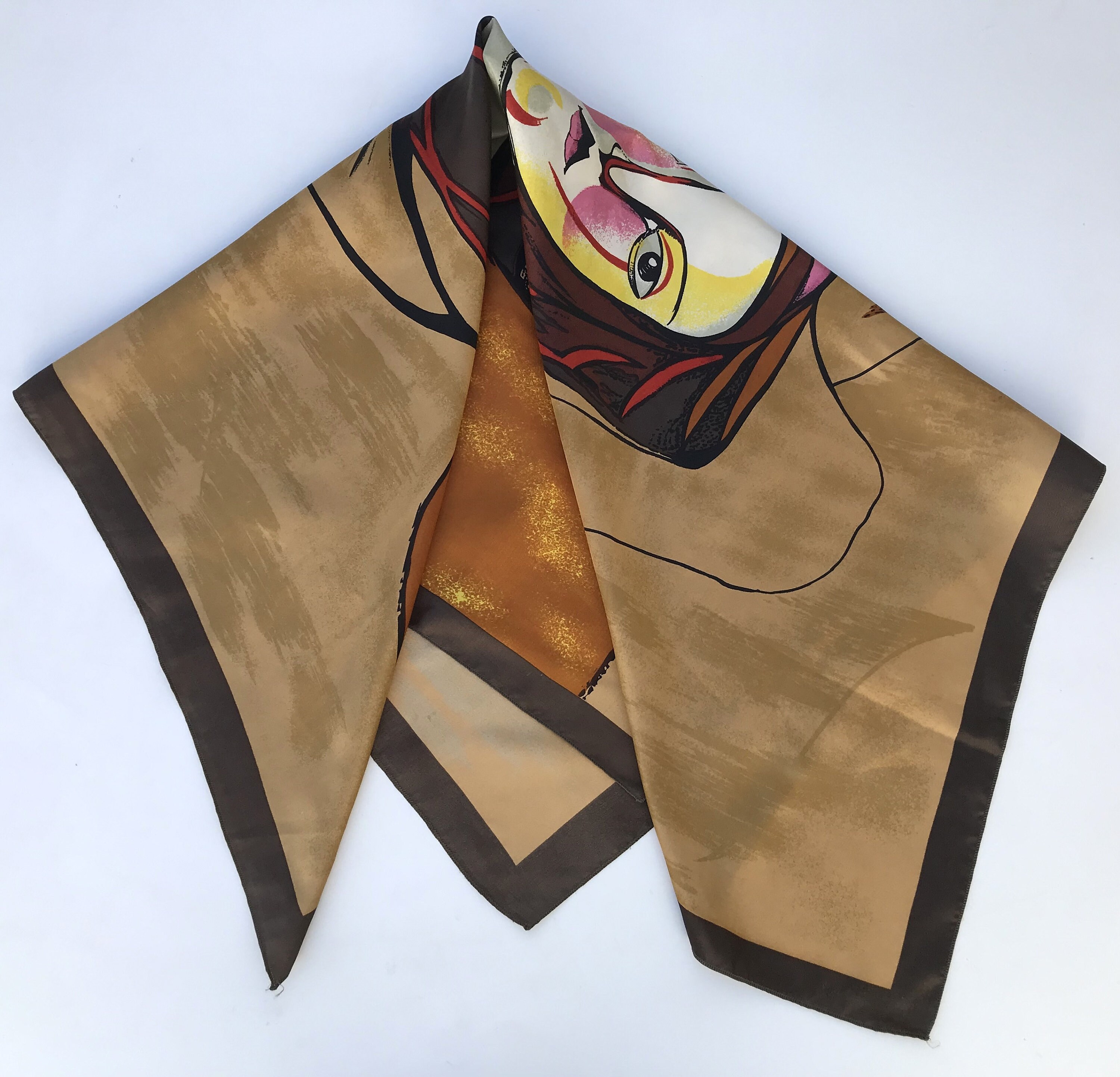 PICHIO Portrait Vintage Scarf, Art Print Scarf, Retro Design, Large ...