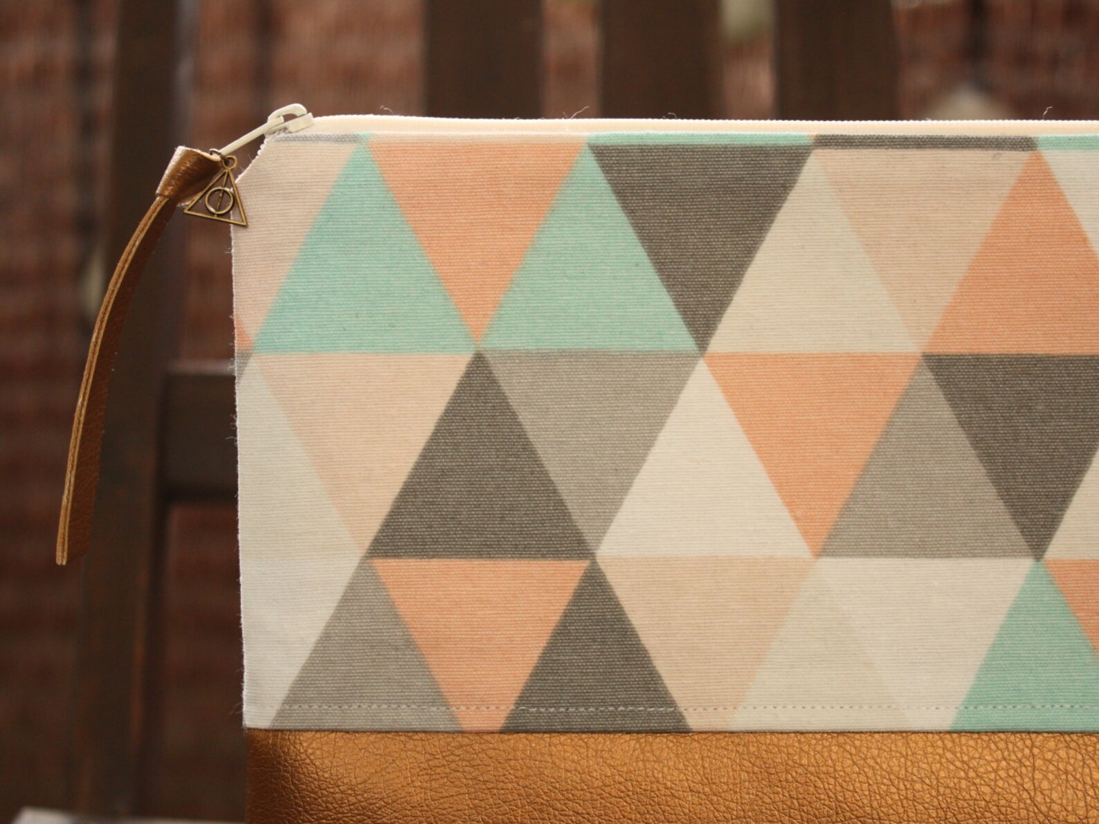 Cosmetic Poch L BJARKA Triangle Pastel Copper 22x18 - Etsy