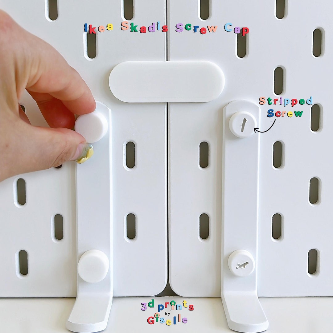3D Printed Push Fit Screw Cap Covers for Ikea Skadis and Uppspel ...