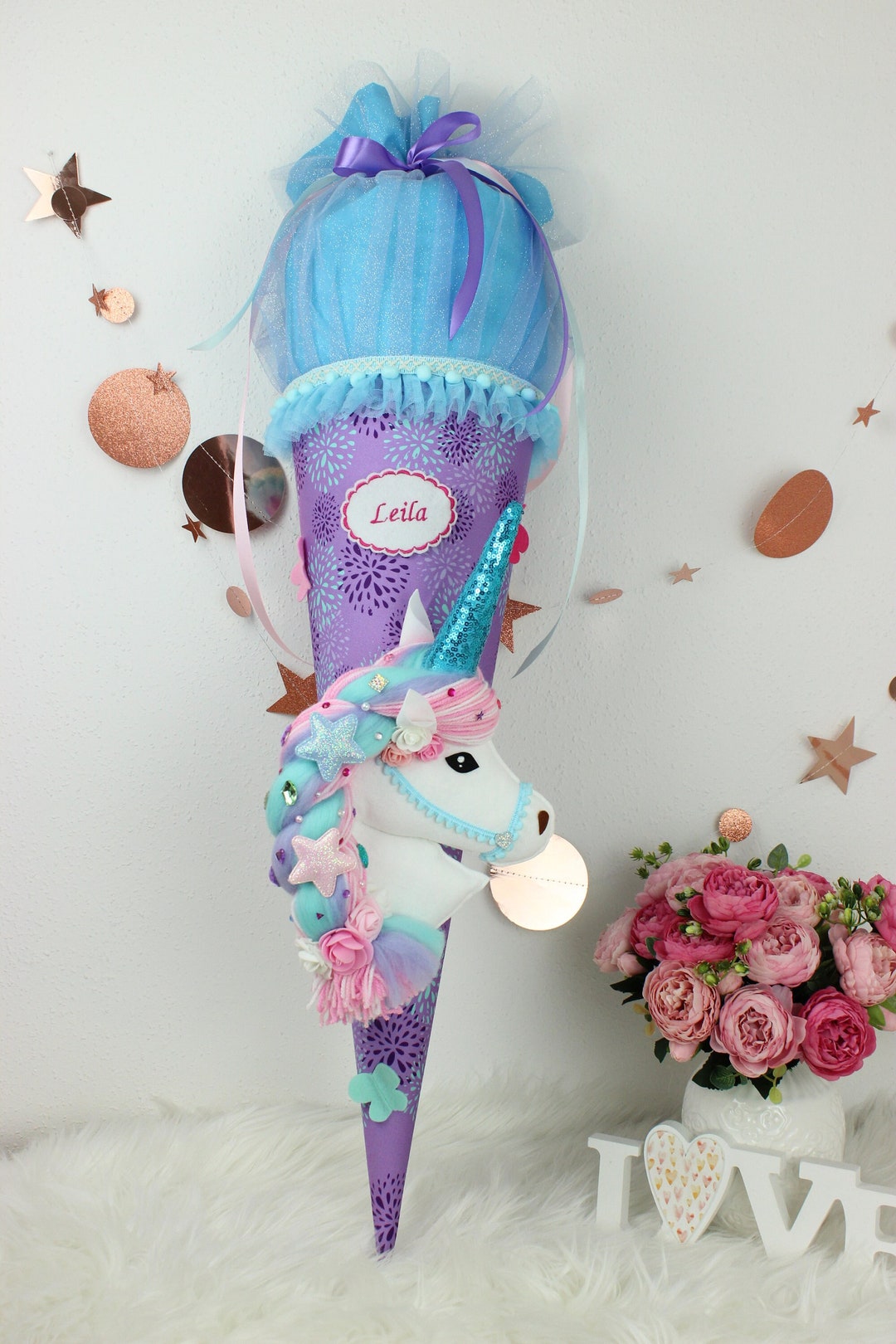 School Cone Horse Sugar Cone Fabric Unicorn Girls School - Etsy