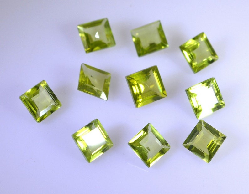Natural Peridot Faceted Square 4mm to 10mm 1pc Loose Gemstones - Etsy