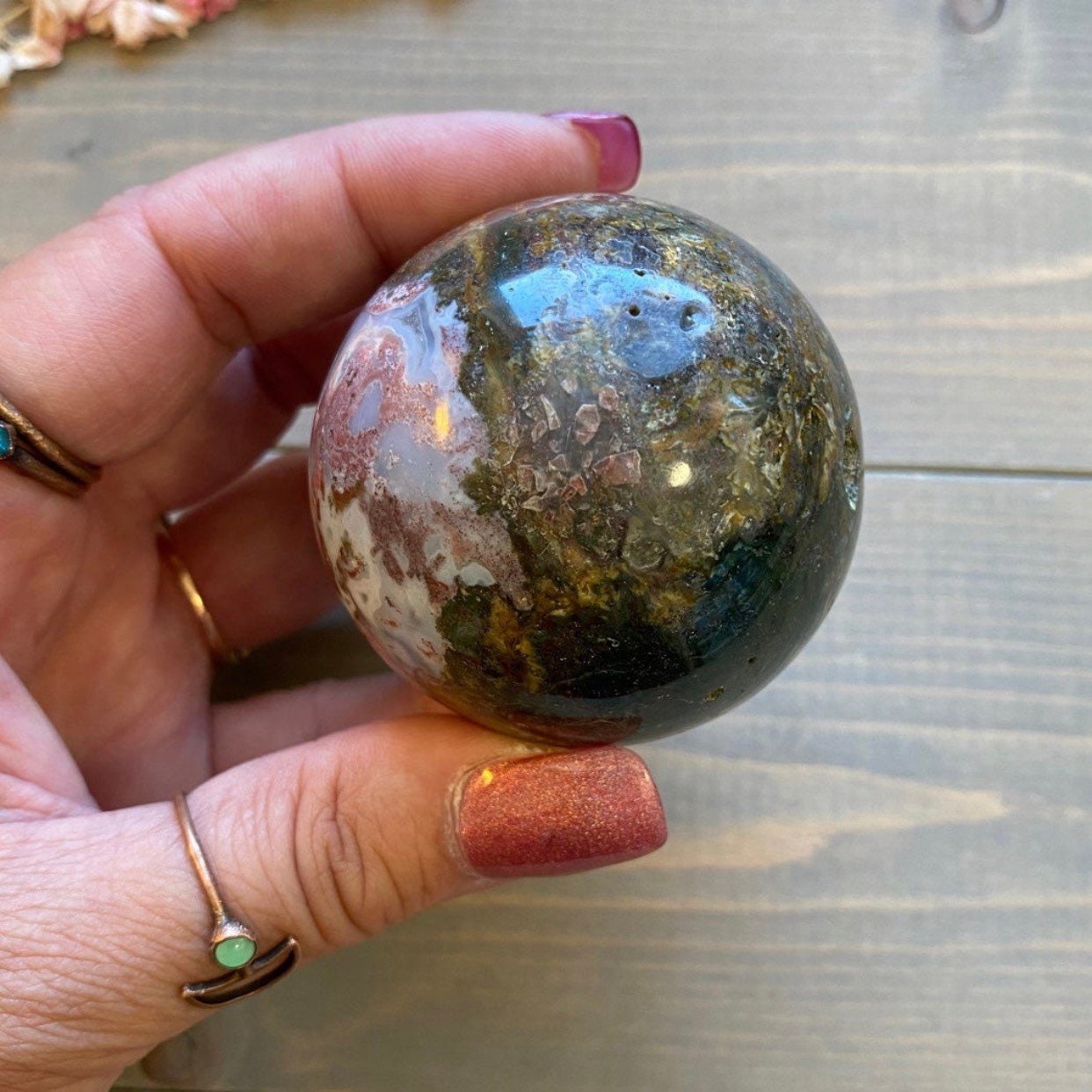 Pastel Ocean Jasper Sphere Pink Ocean Jasper - Etsy
