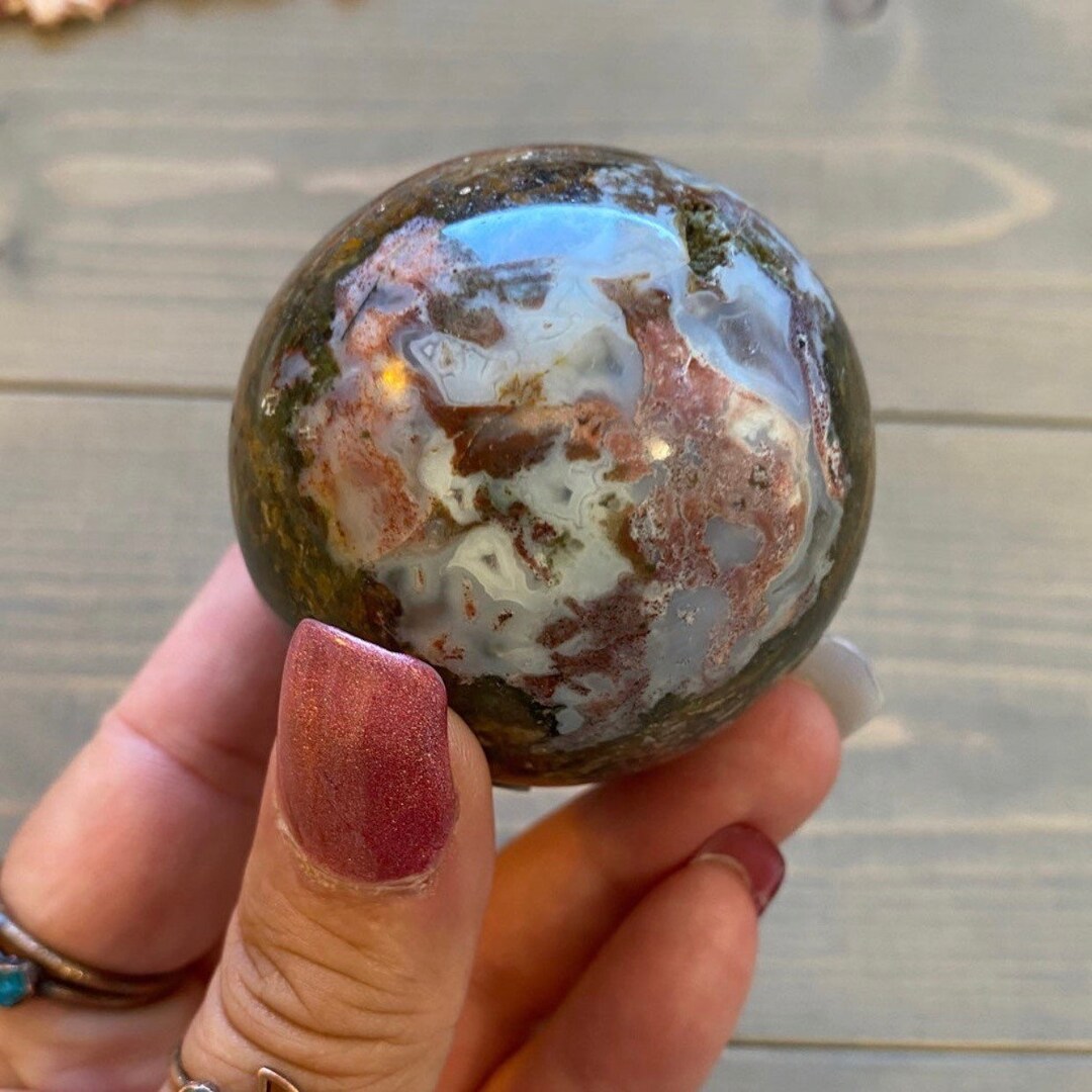 Pastel Ocean Jasper Sphere Pink Ocean Jasper - Etsy