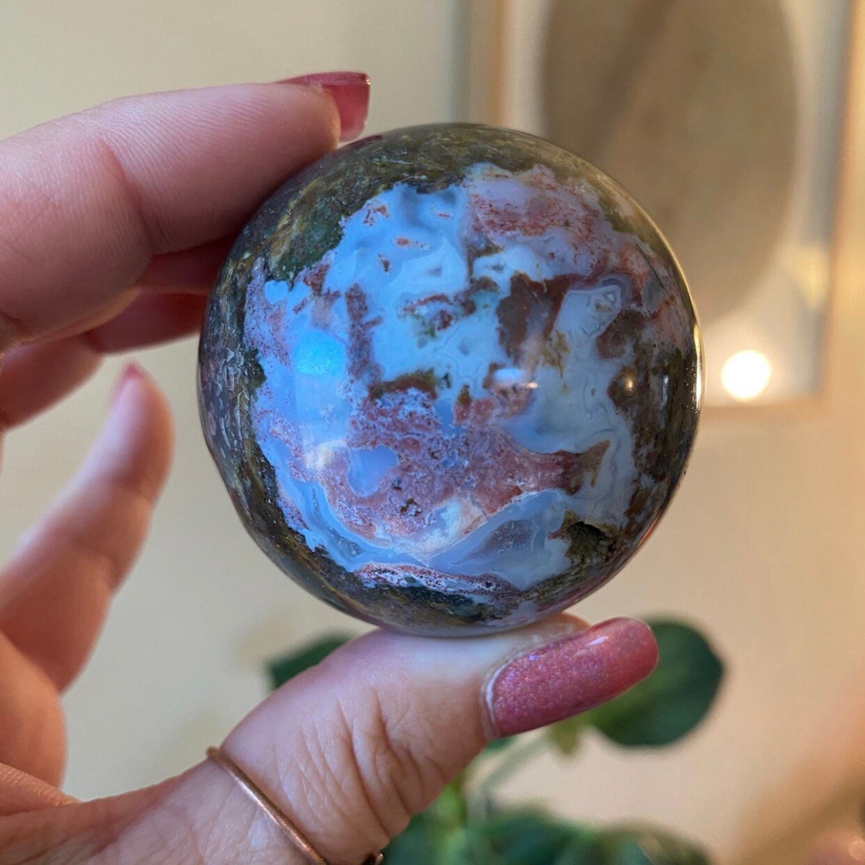Pastel Ocean Jasper Sphere Pink Ocean Jasper - Etsy