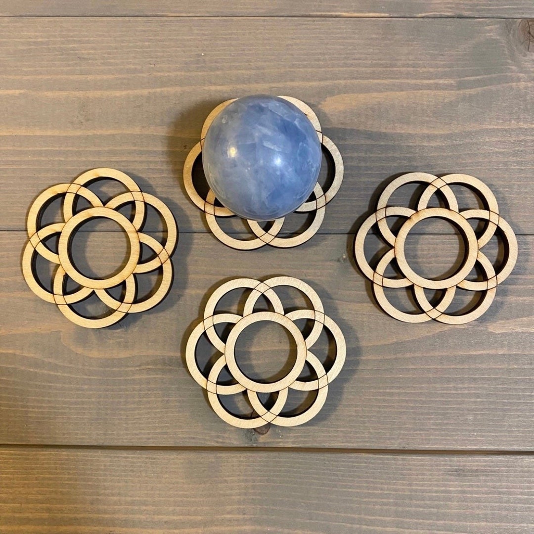 ONE 1 Wooden Flower Sphere Stand Sphere Stand Crystal Stand Crystal ...
