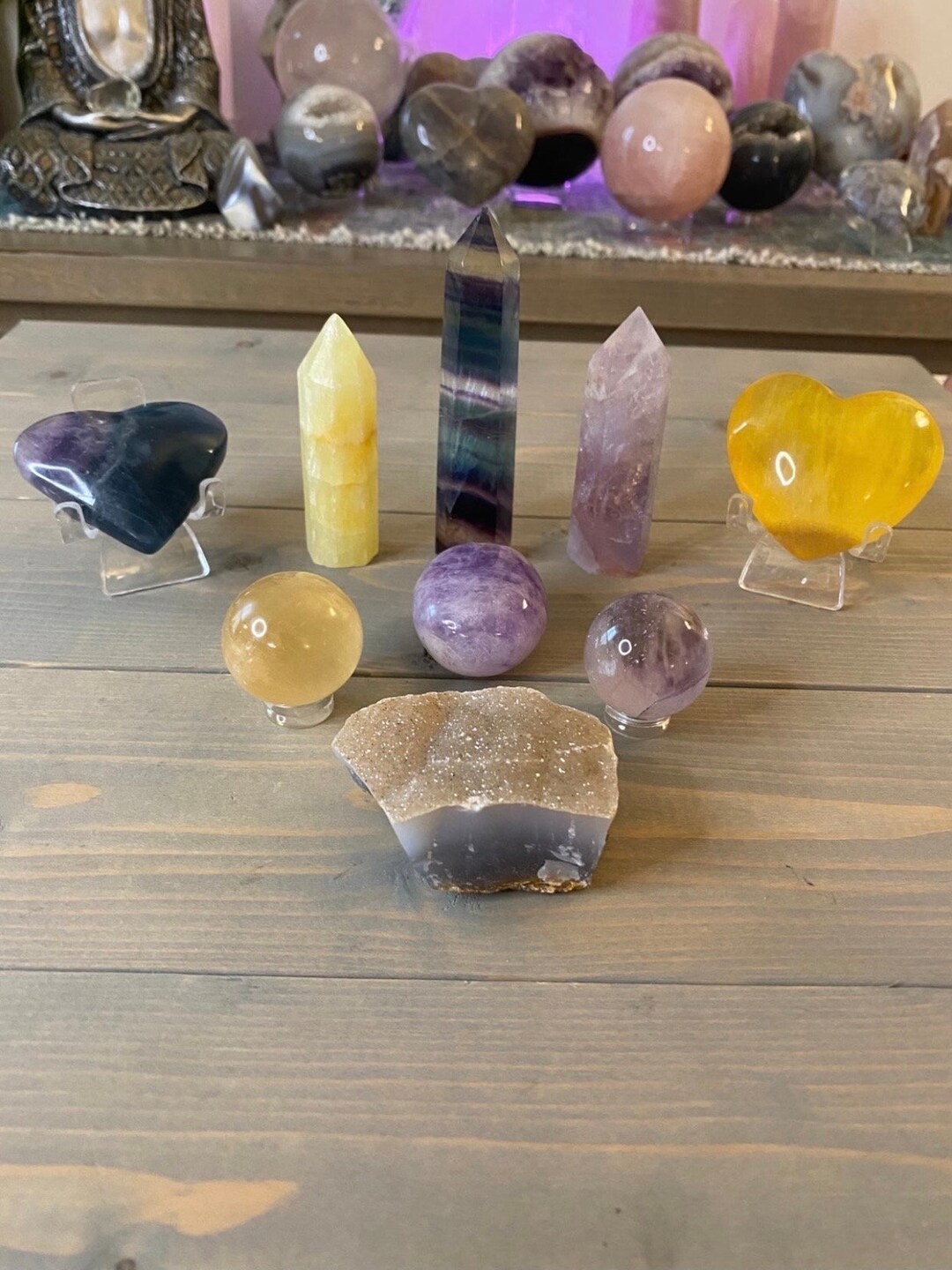 Large Crystal Bundle Towers Spheres Palmstones Fluorite Hearts Rainbow ...