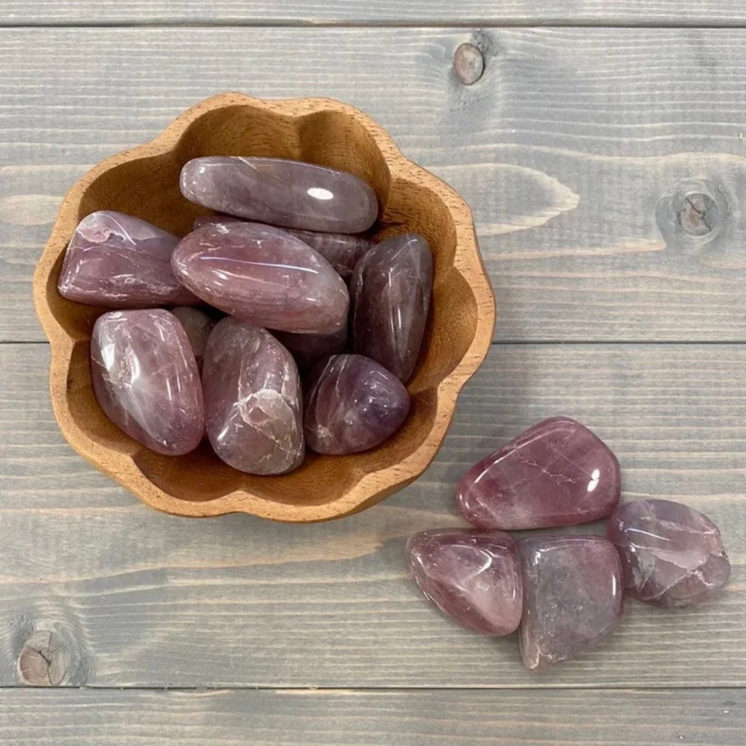 ONE 1 Lavender Rose Quartz Tumbled Stone Crystal - Etsy