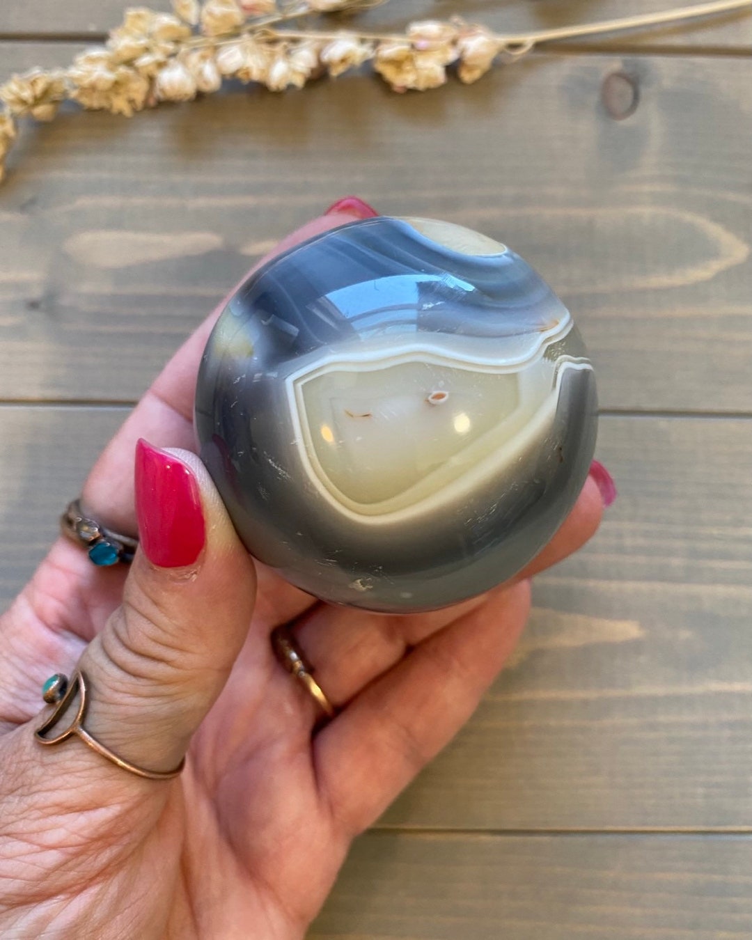 Orca Agate Sphere Ocean Agate Sphere Blue Agate Sphere - Etsy