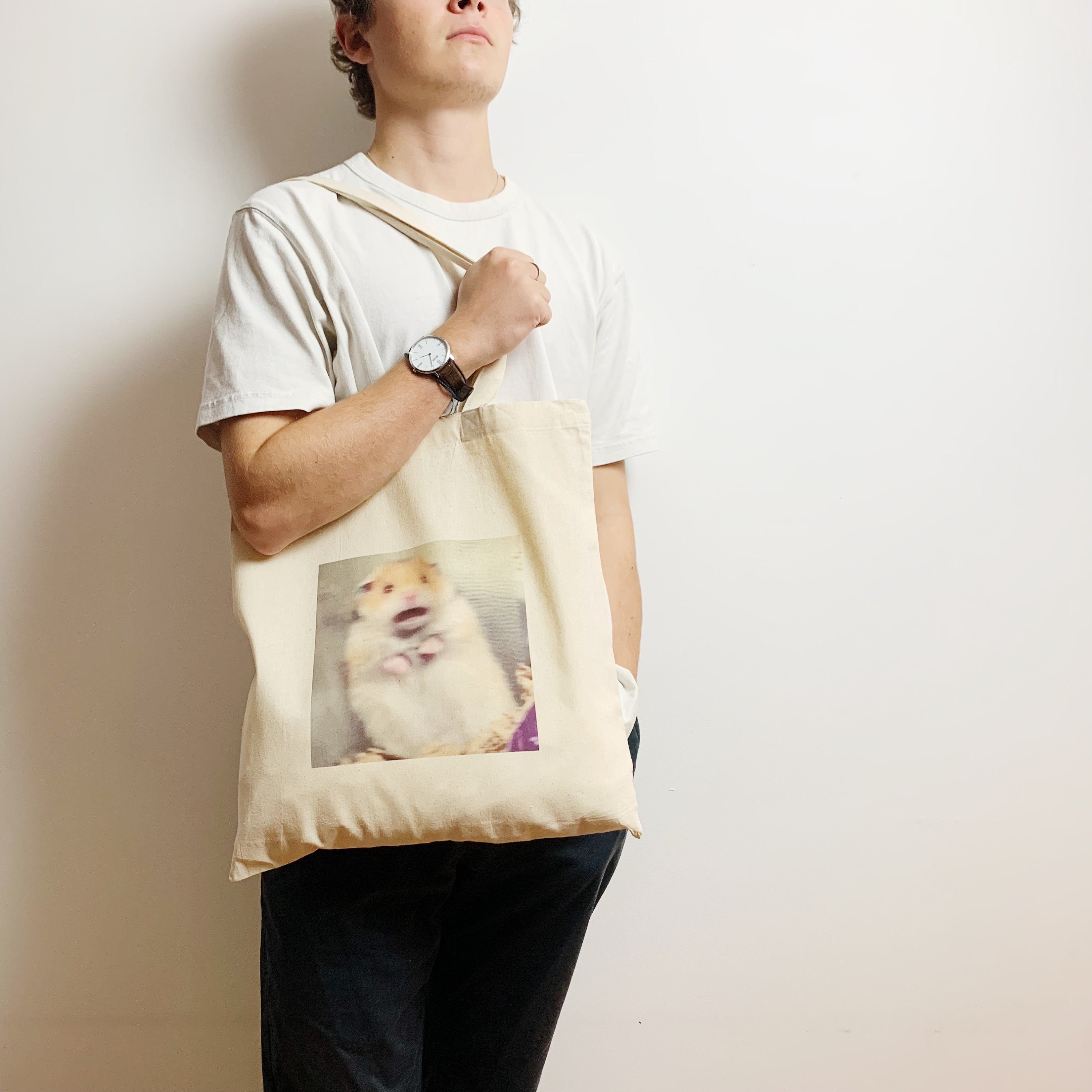 Scared Hamster Funny Meme Tote Bag From Instagram Twitter and - Etsy