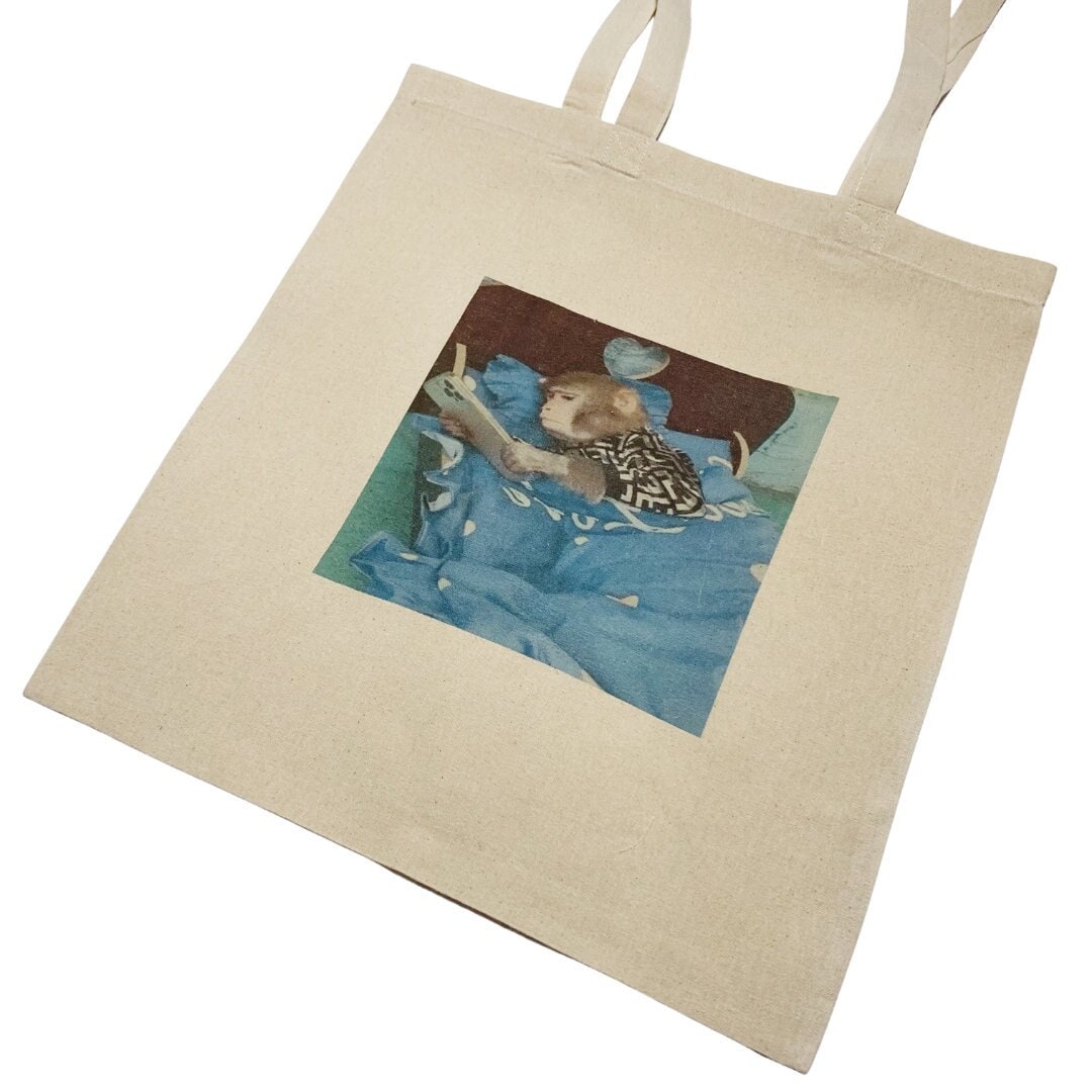 Monkey on Phone Funny Meme Tote Bag - Etsy
