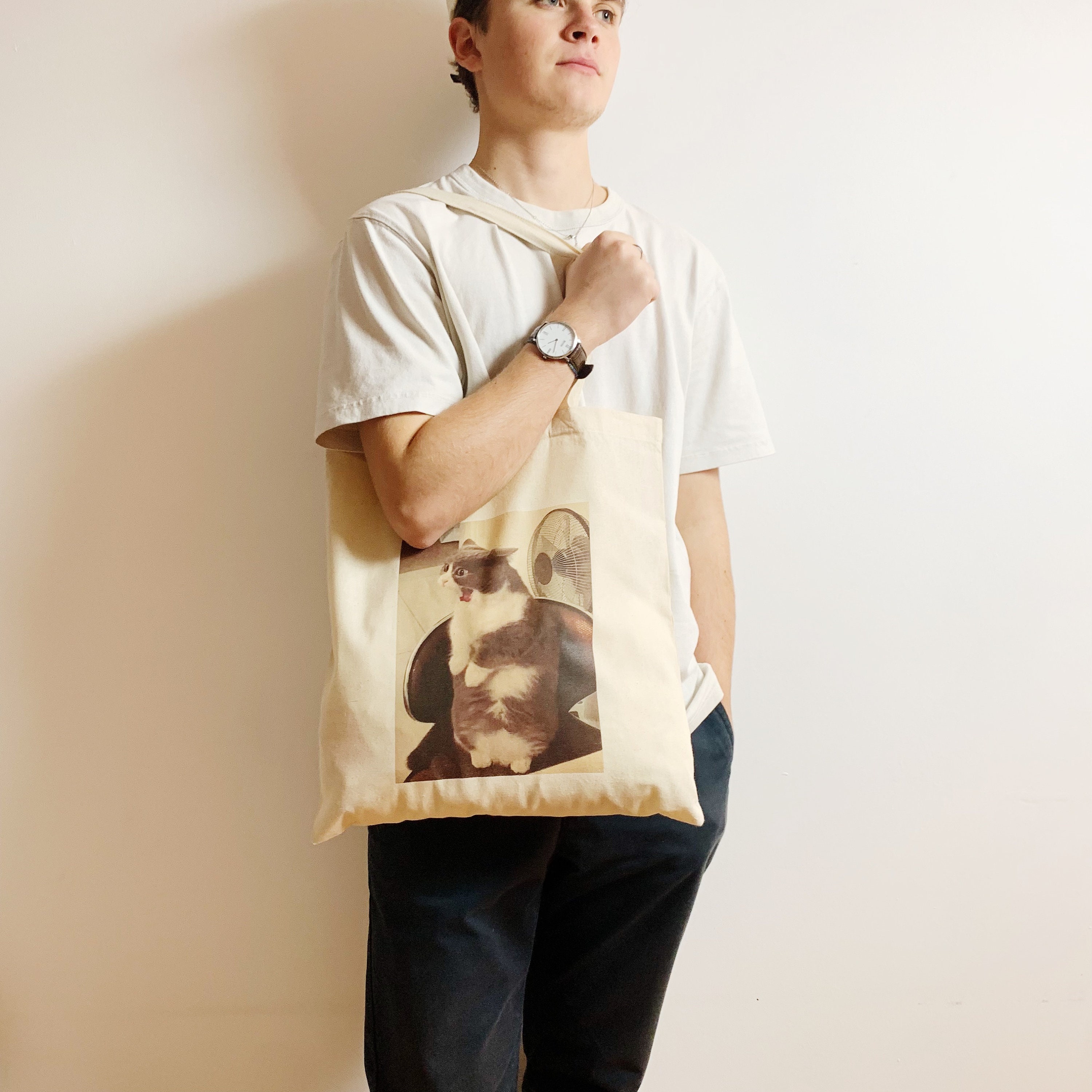 Shocked Cat Meme Tote Bag Scared Feline Cute Funny Bag - Etsy UK