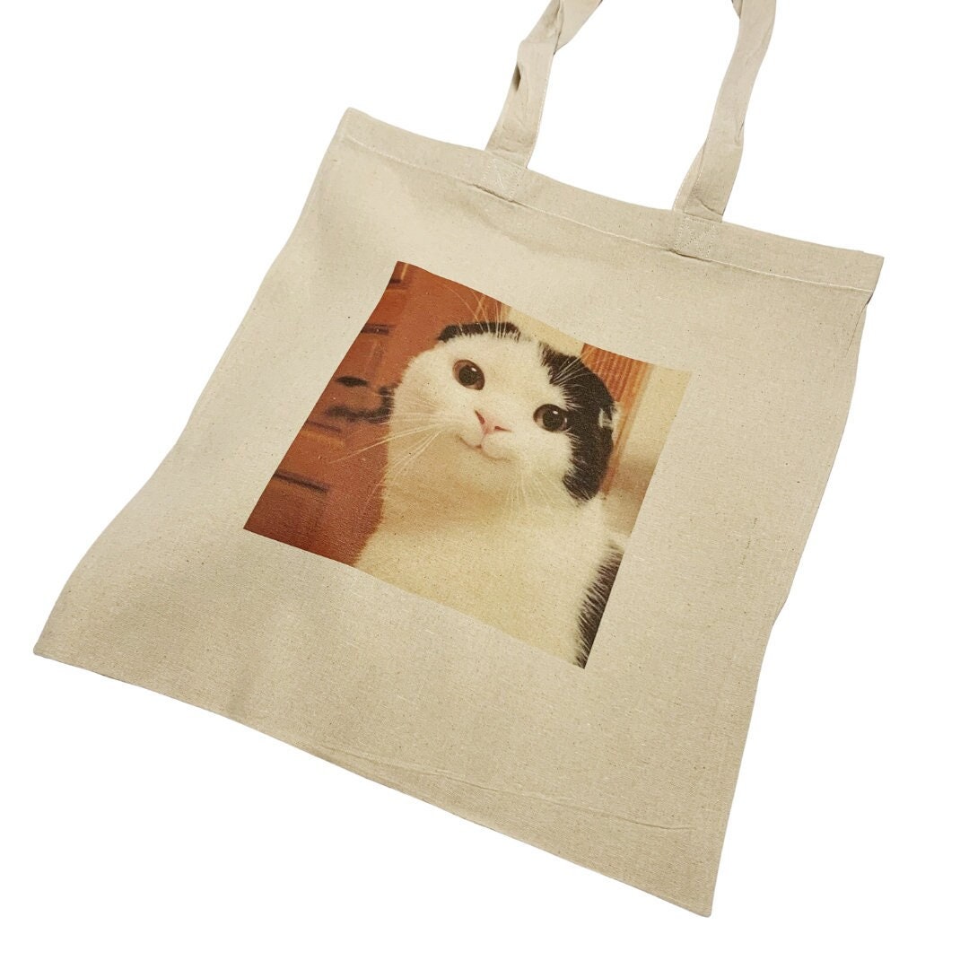Funny Smiling Cat Meme Tote Bag - Etsy
