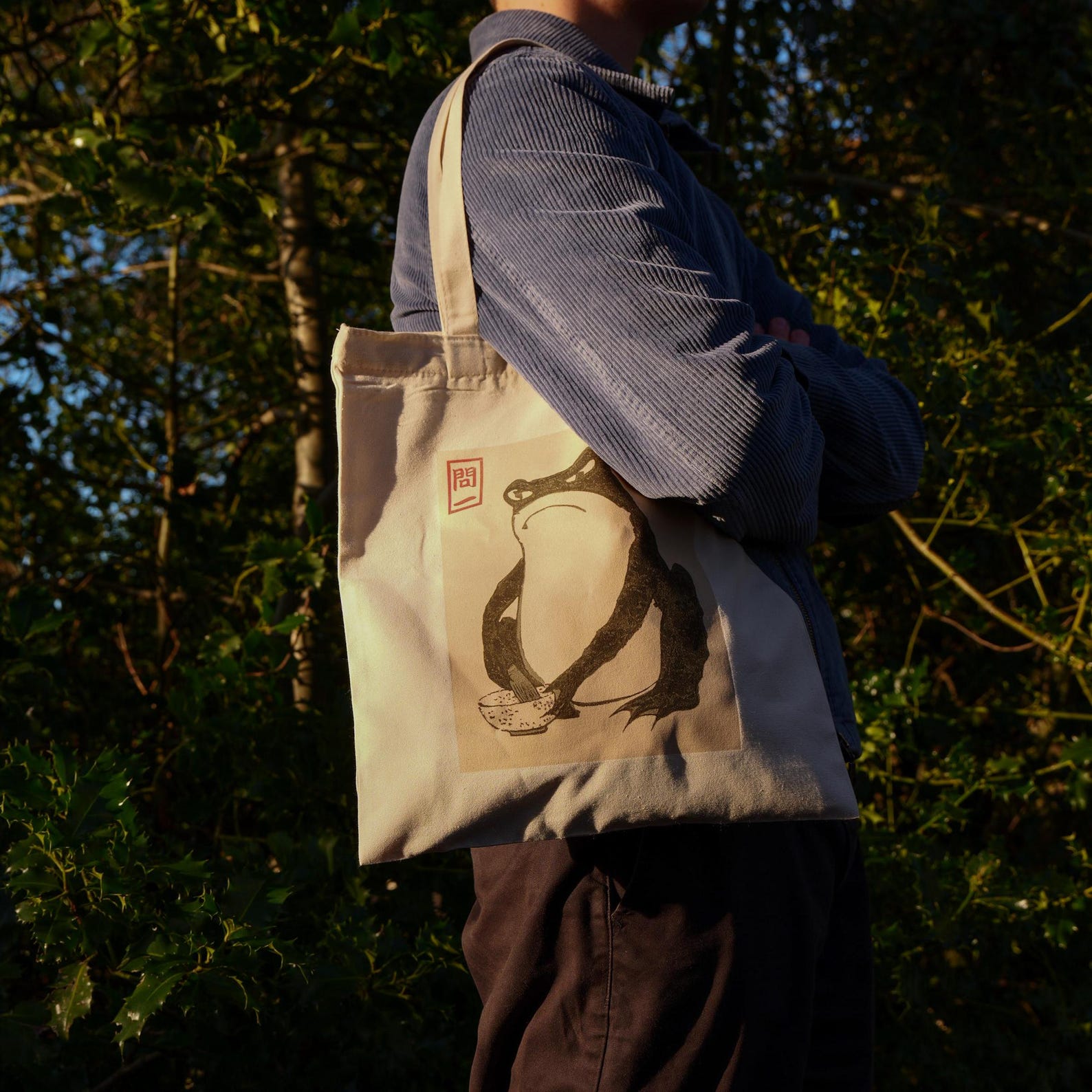 Matsumoto Hoji Grumpy Frog Tote Bag Vintage Japanese Woodblock Art - Etsy
