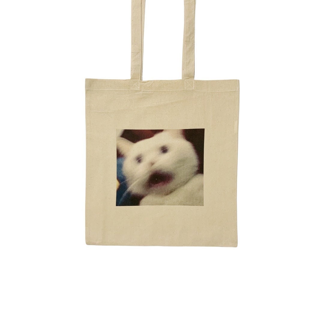 Scared Cat Meme Tote Bag Funny Screaming Cat Meme Bag - Etsy UK