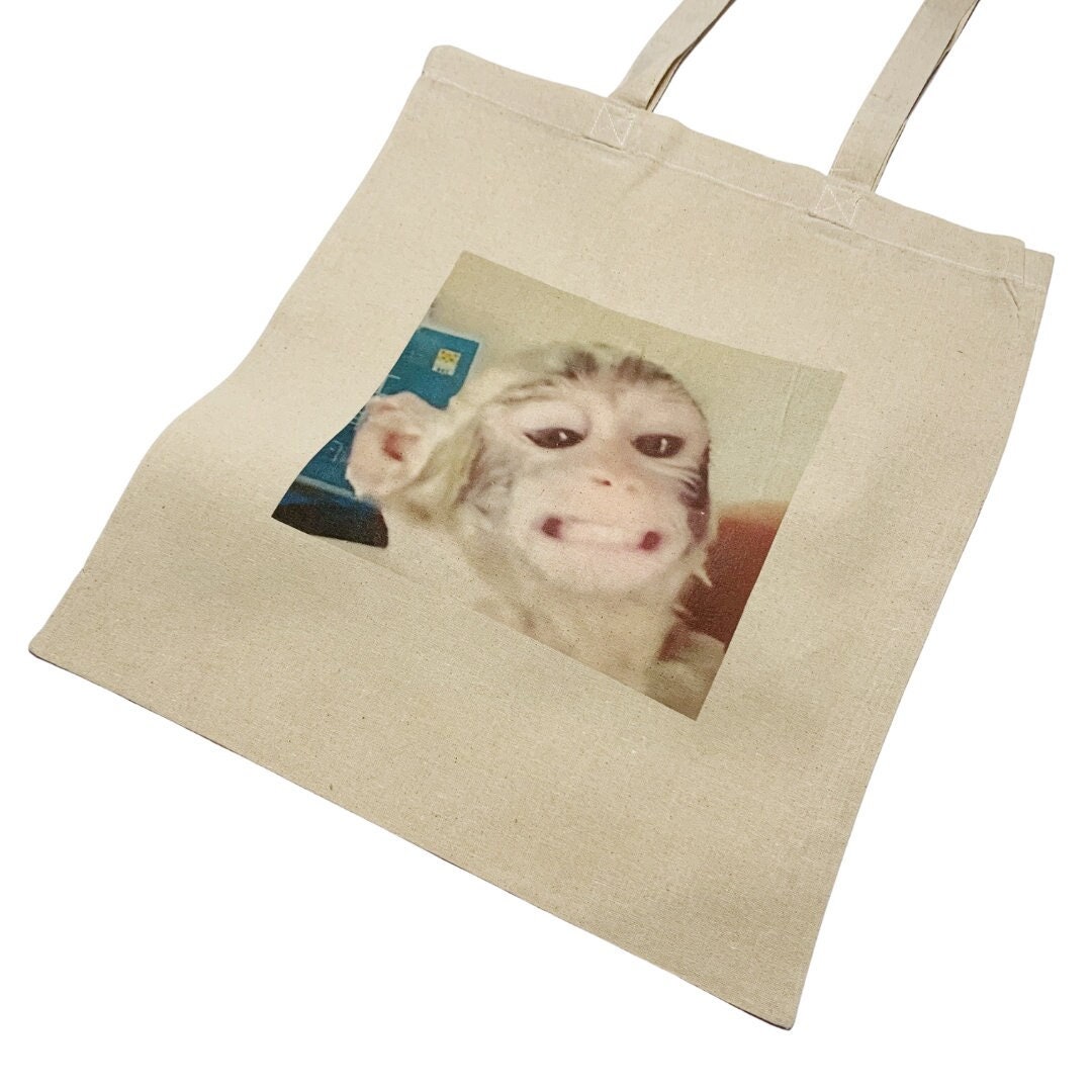 Funny Happy Smiling Monkey Tote Bag Meme Print - Etsy