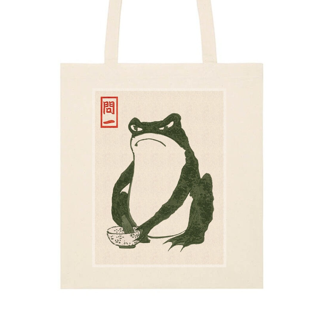 Matsumoto Hoji Grumpy Frog Tote Bag Vintage Japanese Woodblock Art - Etsy