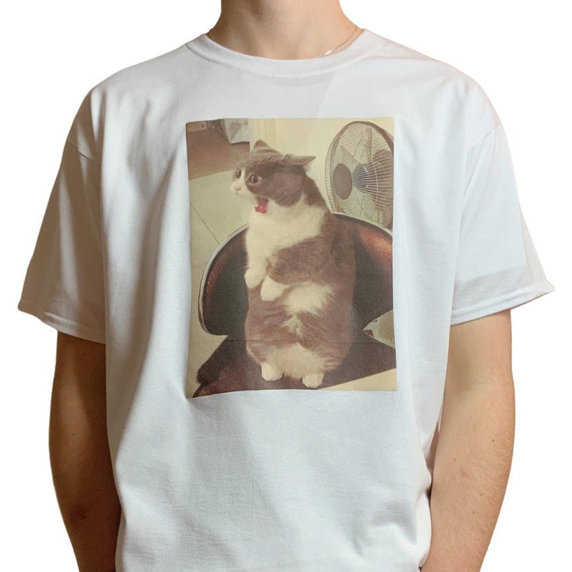 Shocked Cat Meme T-shirt Scared Feline Cute Funny Top - Etsy