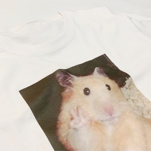 Cute Hamster Meme T-shirt Peace Sign Scared Hamster Funny Meme Top for ...