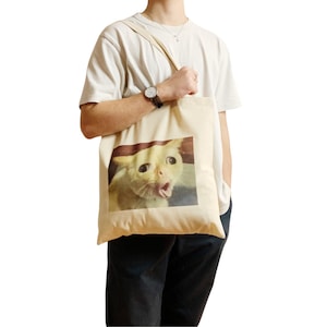 Cat Gagging Meme Tote Bag Funny Kitty Feline Bag Iconic Meme - Etsy