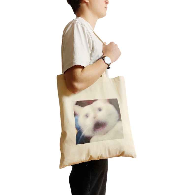Scared Cat Meme Tote Bag Funny Screaming Cat Meme Bag - Etsy