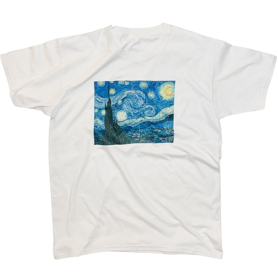 Vincent Van Gogh Starry Night T-shirt Minimalist Graphic Print - Etsy