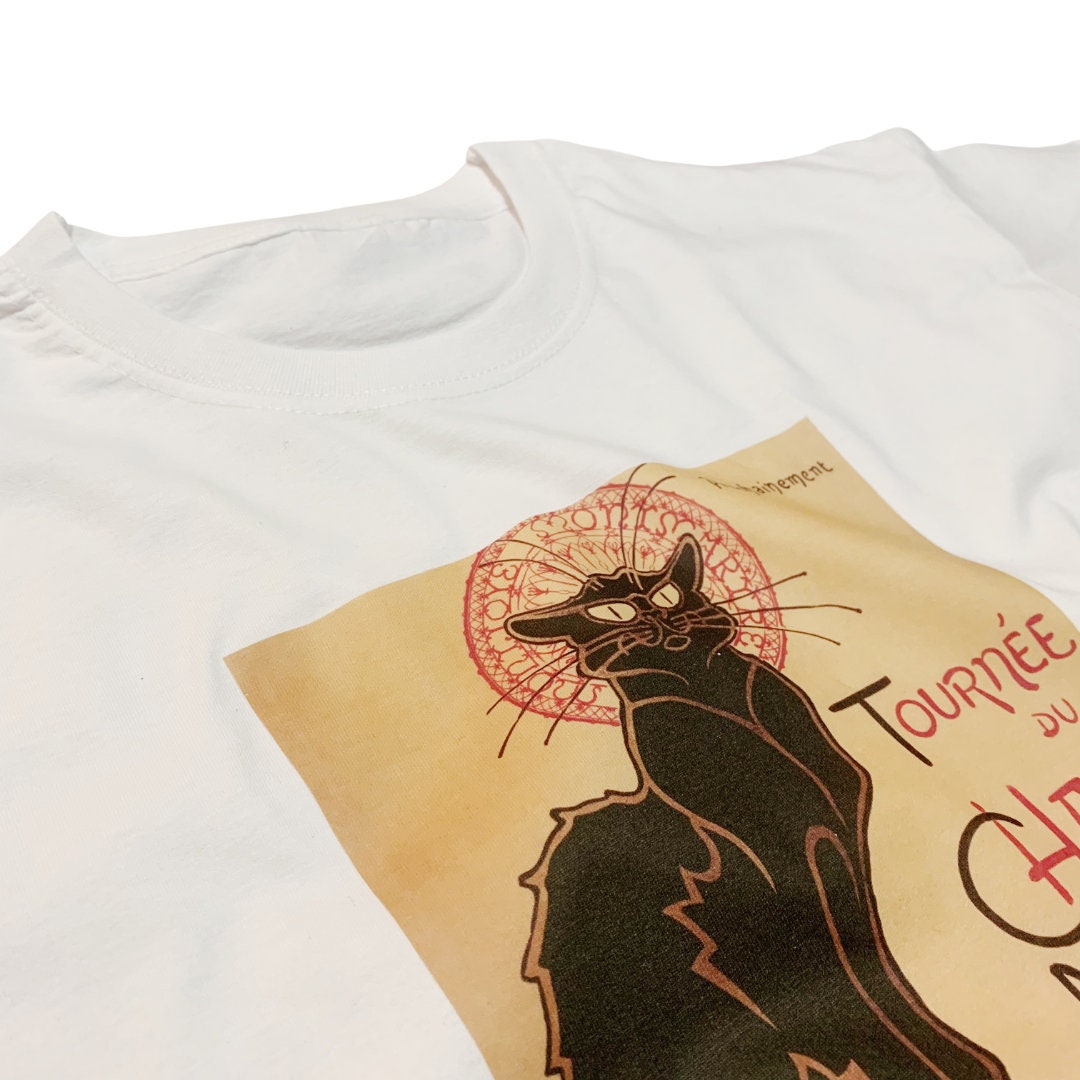Tournée Du Chat Noir Vintage Gothic Art Print T-shirt in White or Black ...