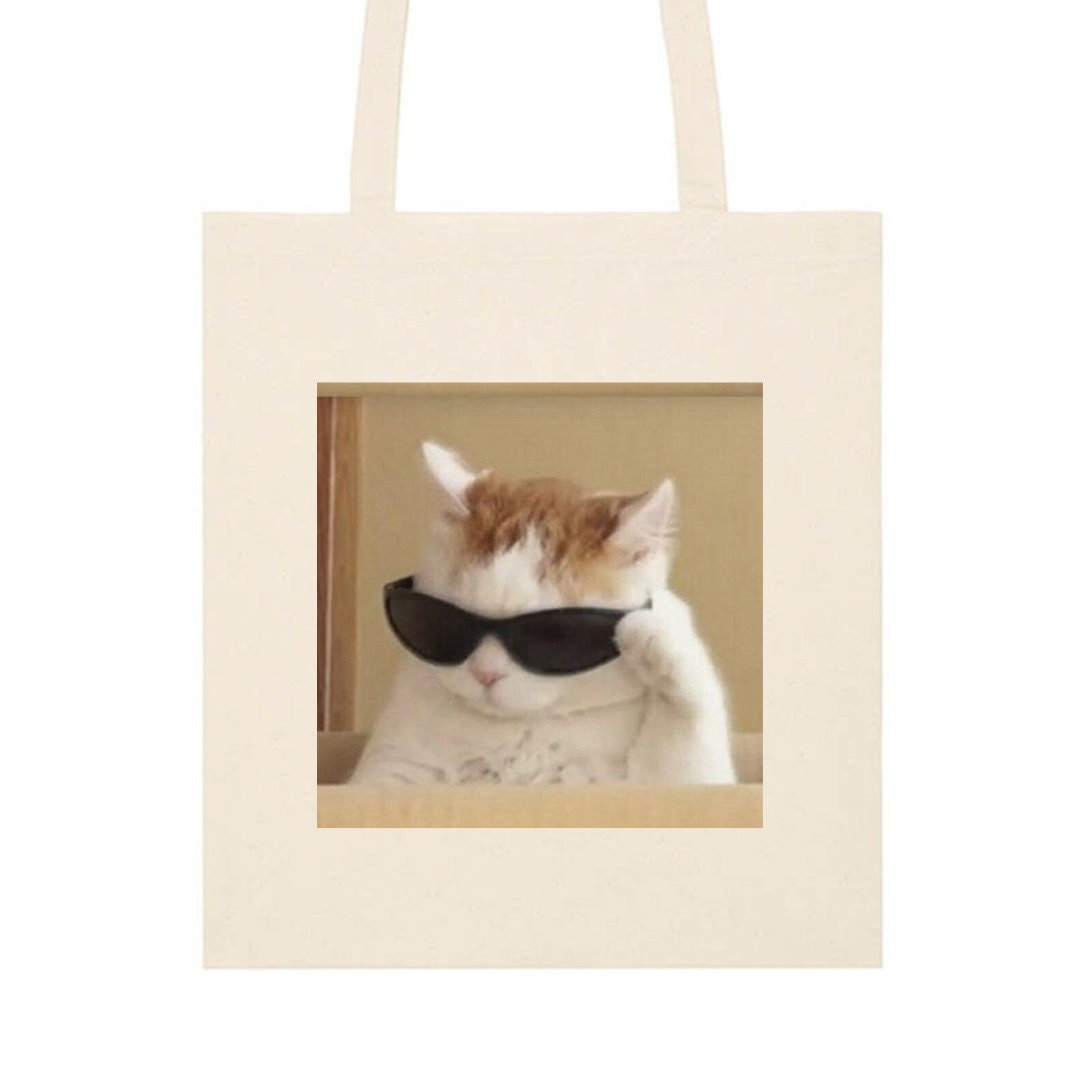 Cat Wearing Sunglasses Funny Meme Tote Bag - Etsy