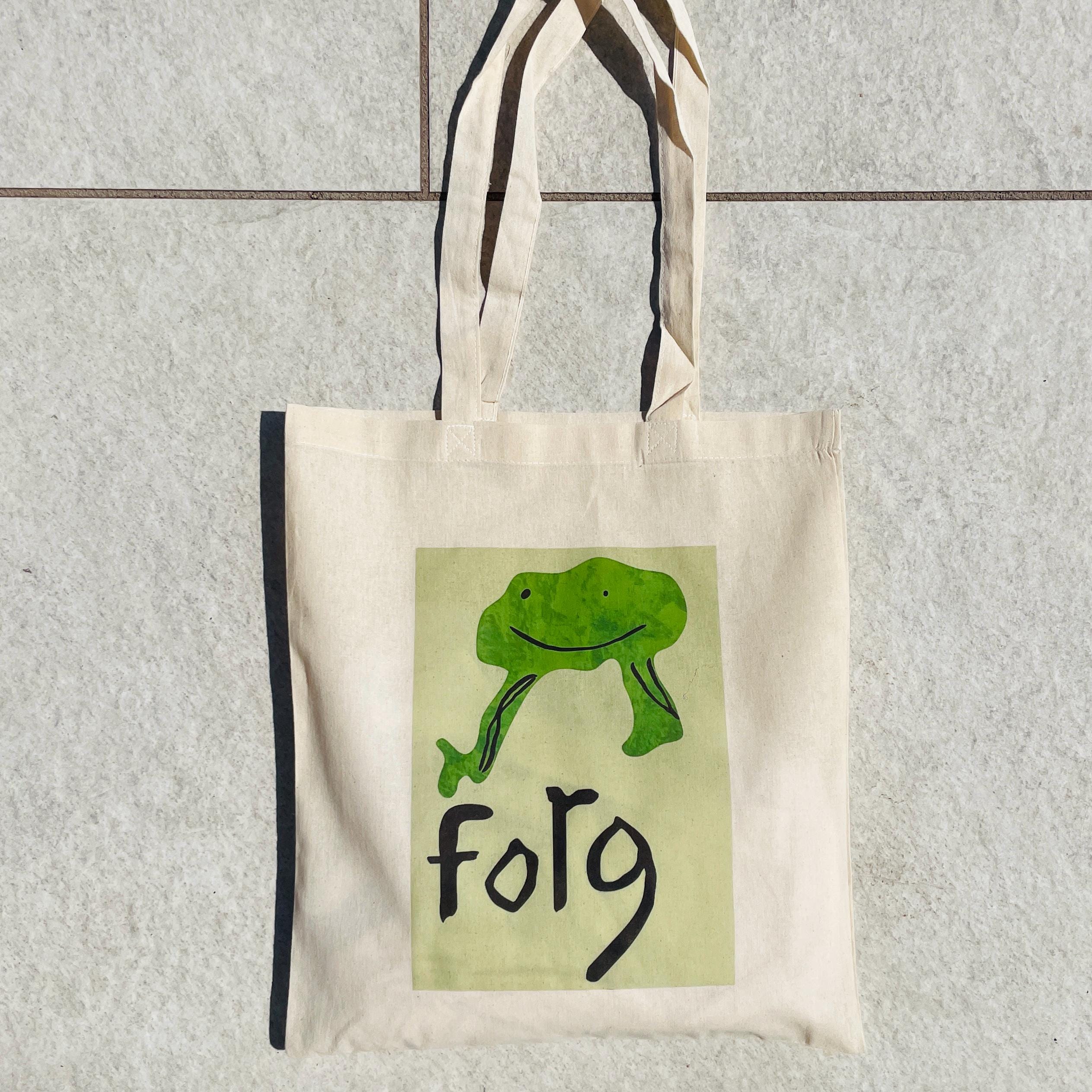 Forg Tote Bag Funny Frog Meme Print - Etsy
