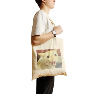 Cat Gagging Meme Tote Bag Funny Kitty Feline Bag Iconic Meme - Etsy
