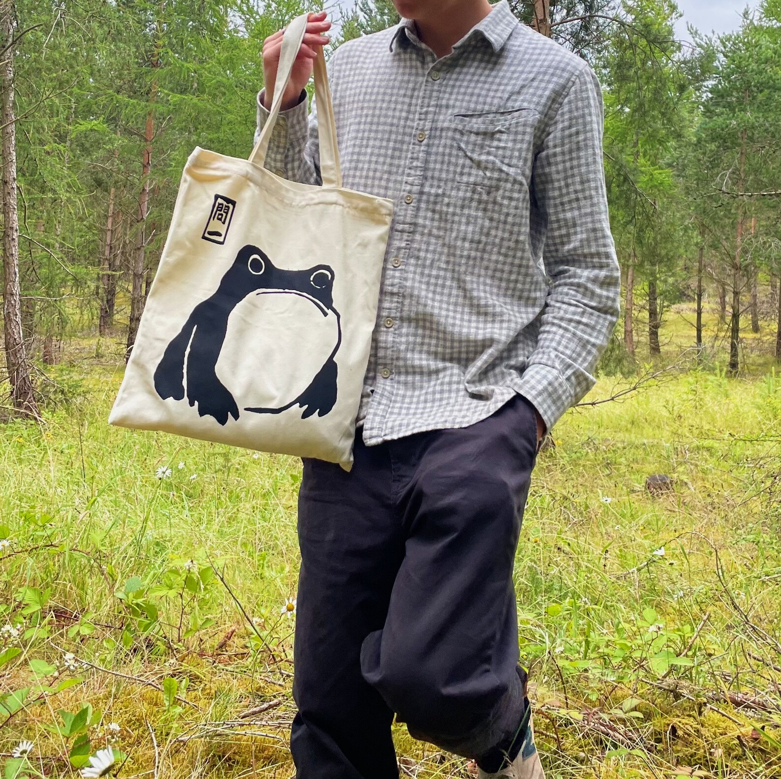 Screen Printed Frog Tote Bag 10oz Canvas With Metal Zipper - Etsy