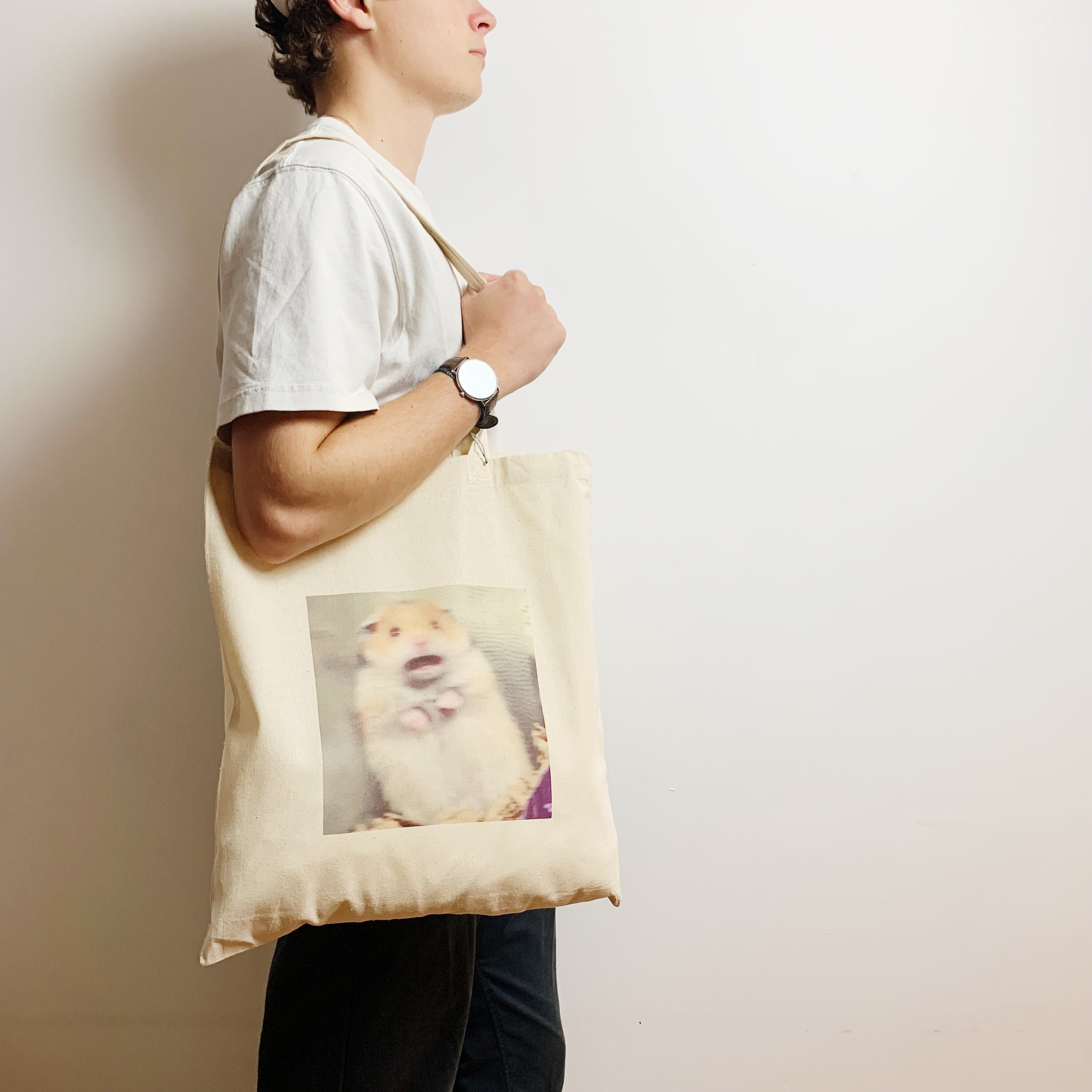 Scared Hamster Funny Meme Tote Bag From Instagram Twitter and - Etsy