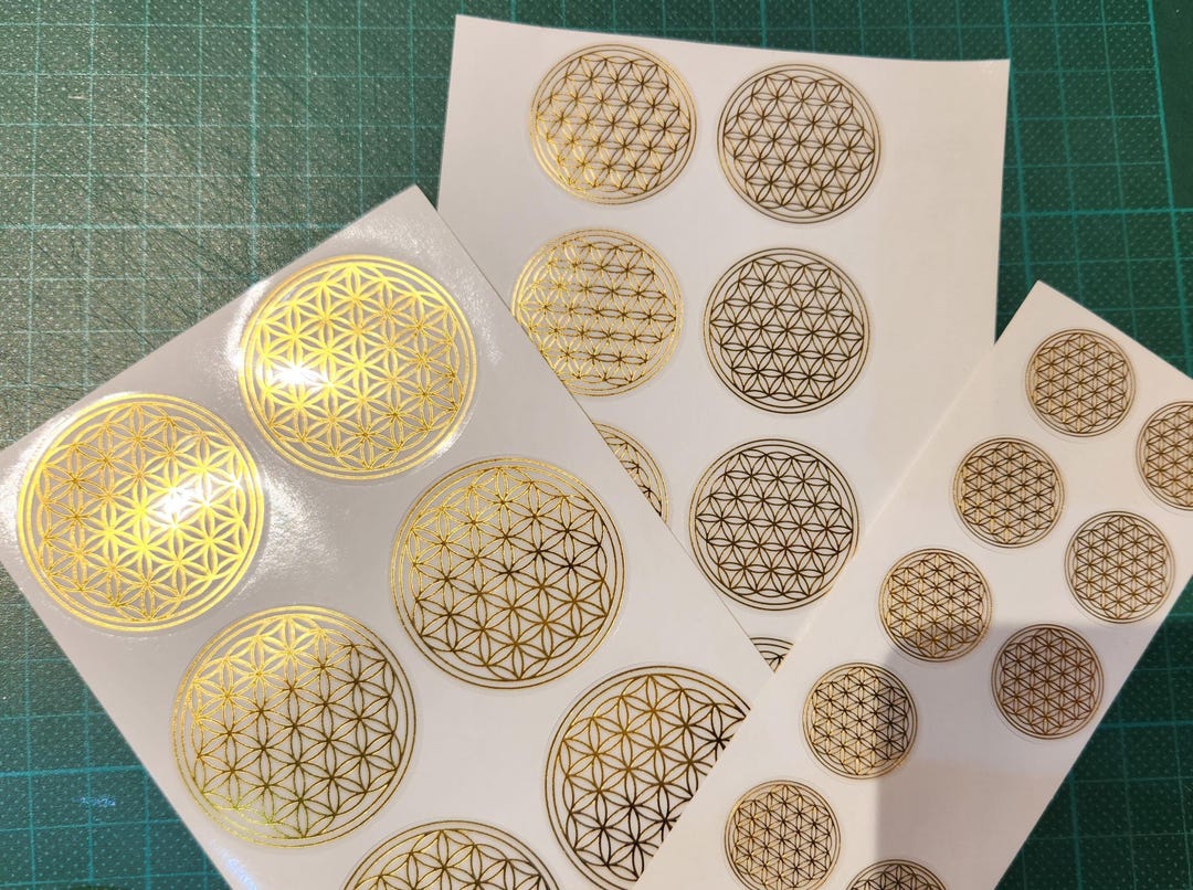 40 Flower of Life Stickers in Various Sizes, 2.3cm 3.5cm, 4.5cm, Sacred ...
