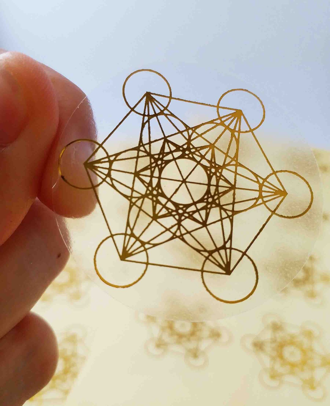 3.7cm* 20* Metatron's Cube Sticker, Sacred Geometry Stickers, Window ...