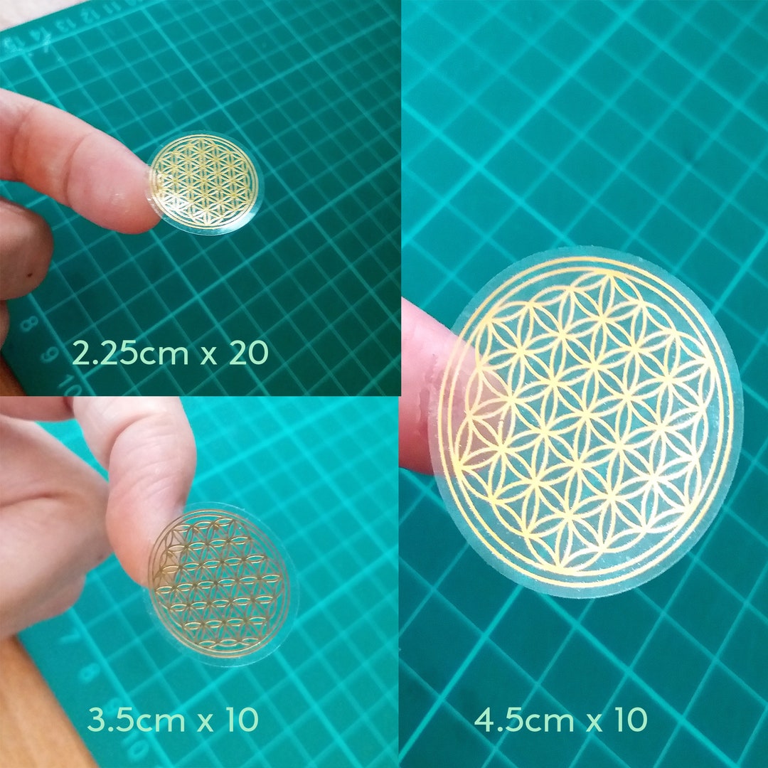 40 Flower of Life Stickers in Various Sizes, 2.3cm 3.5cm, 4.5cm, Sacred ...