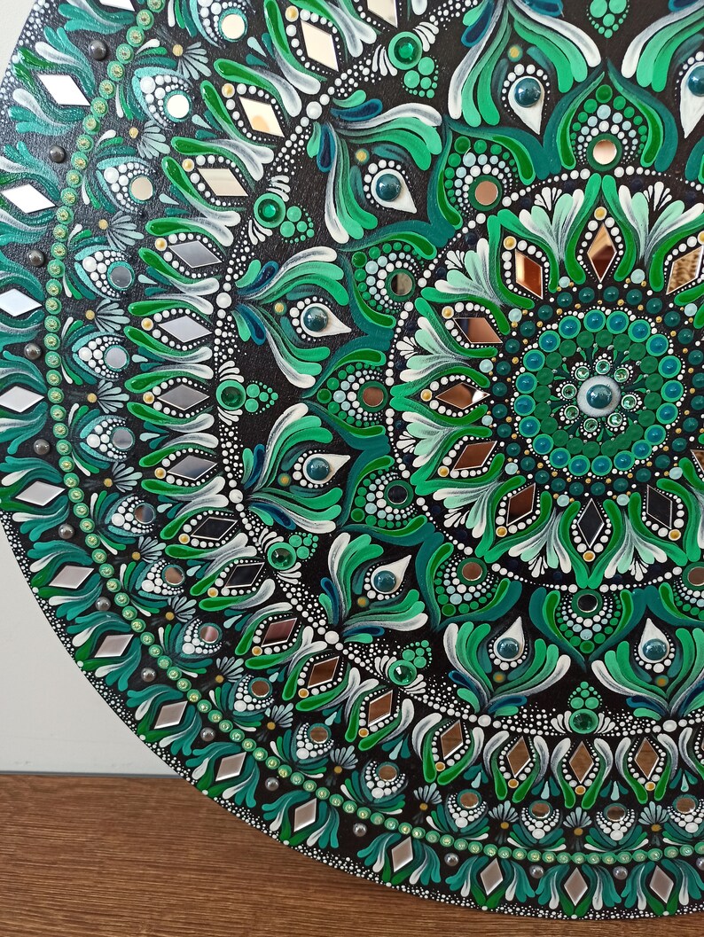 Mandala Mirror Wood Panel, 60cm, Handmade, Mandala Art - Etsy