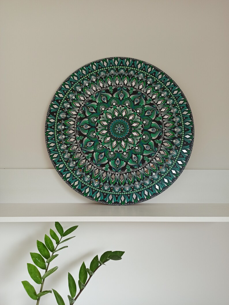 Mandala Mirror Wood Panel, 60cm, Handmade, Mandala Art - Etsy