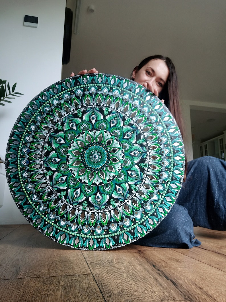 Mandala Mirror Wood Panel 60cm Handmade Mandala Art - Etsy Australia