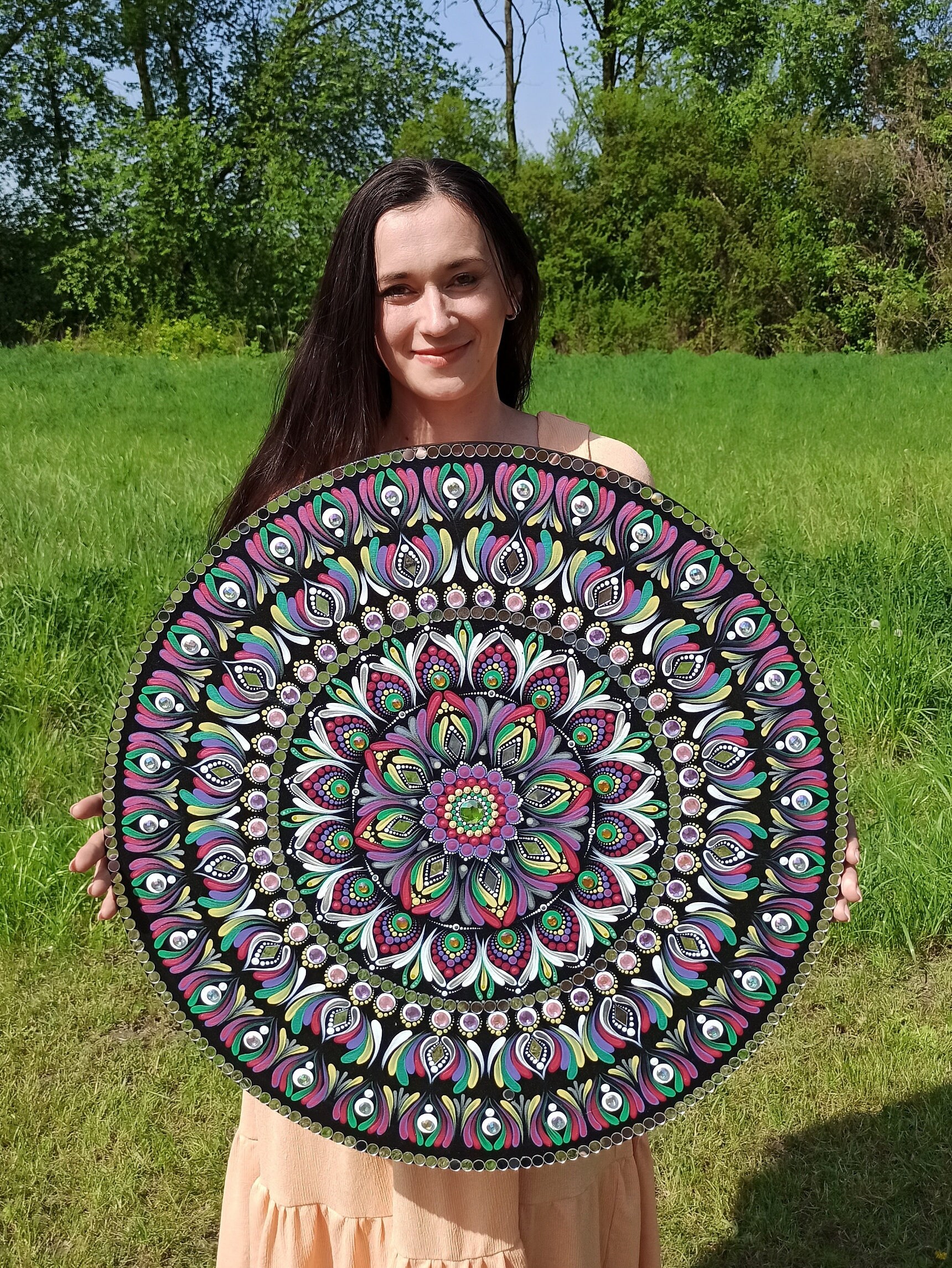 Mandala on Canvas, Dot Art Mandala, Mandala Art, Big Mandala, Mandala ...
