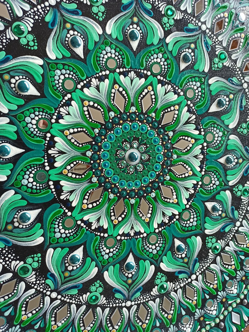 Mandala Mirror Wood Panel, 60cm, Handmade, Mandala Art - Etsy