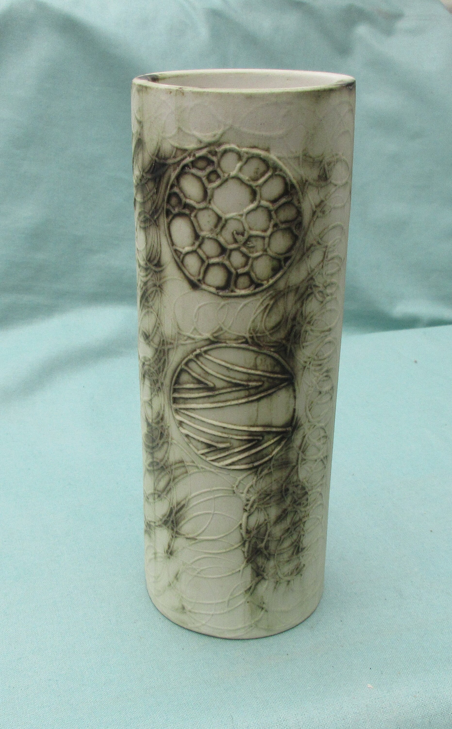 Large Cylinder Vase Carn Pottery Green Glaze - Etsy