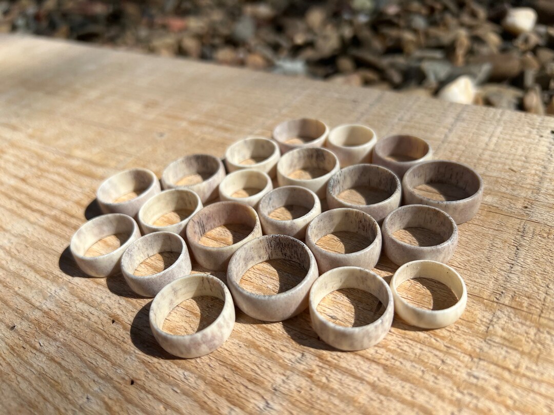Natural Deer and Elk Antler Rings, Alternative Wedding Bands - Etsy